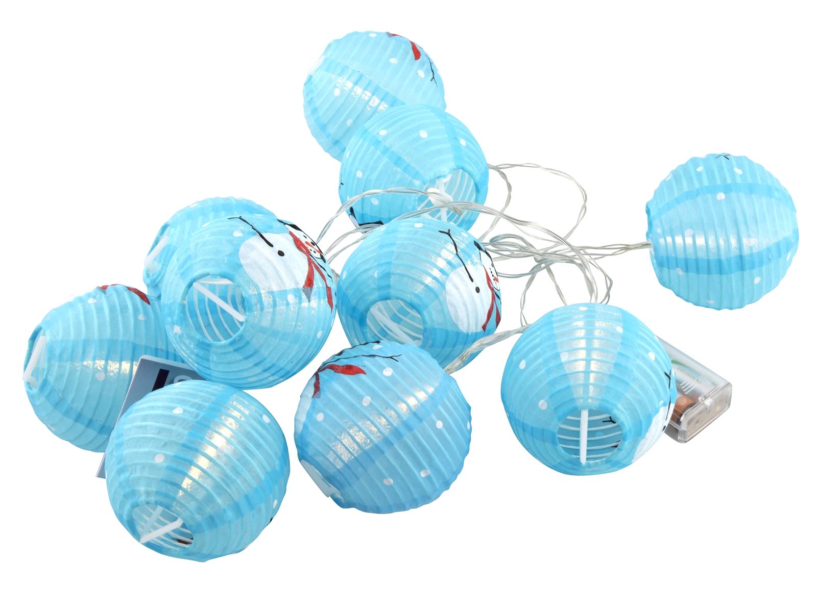 LEDverl lampion sneeuwman x10 Timer - HIT Trading