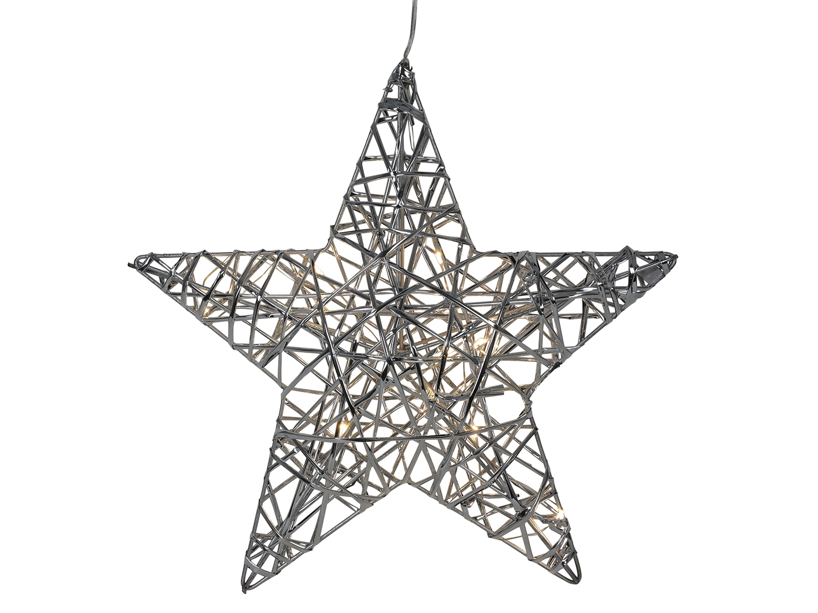 Ster zilver 30cm 10LED timer - HIT Trading